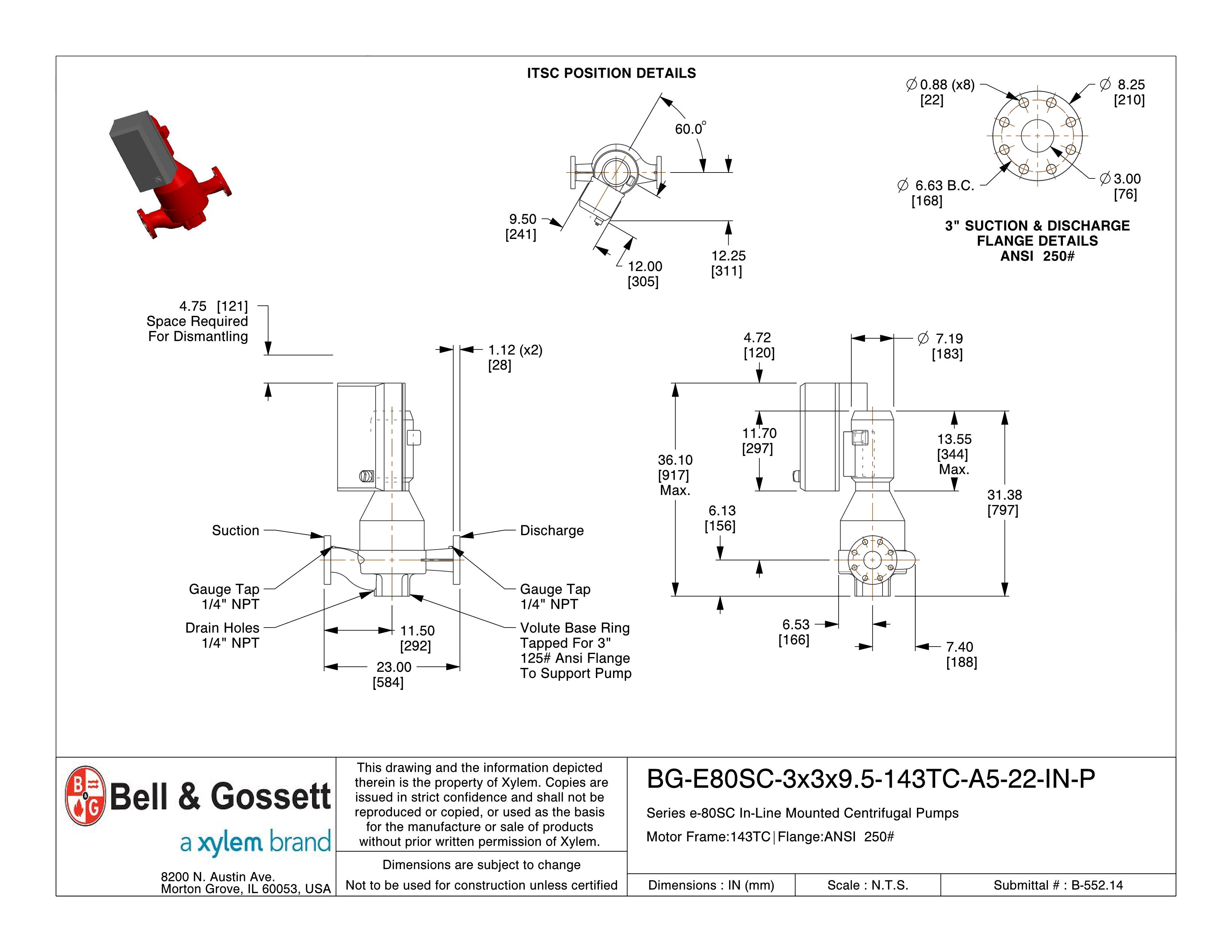 Catalog - Product BG-E80SC-3x3x9.5-143TC-A5-22-IN