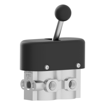 Detented Lever Operated 4 way Pneumatic Valve | 2504H