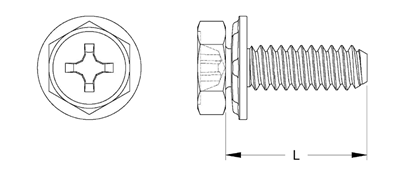 4-40X5/16 PH-INHX-SQCN-SEMS-MS-STL-Z-BLK Arruela - PENCOM