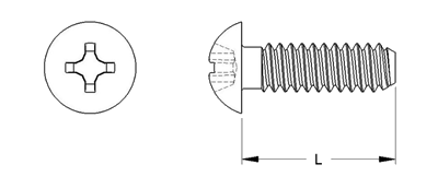 M2X4MM PH-RND-MS-STL-Z-BLK-JISB1111 Round Head - PENCOM