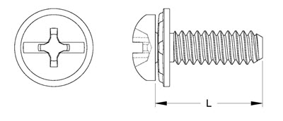 6-32X1/2 SL-PH-PN-SQCN-SEMS-MS-SS Square Cone - PENCOM