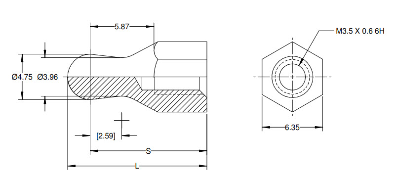 METRIC BS11 Female Thread Ball Studs - PENCOM