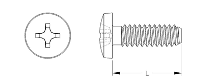 Binding Head, MACHINE SCREWS, M2X16MM PH-BIND-MS-SS-JISB1111 - PENCOM