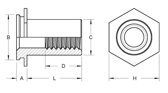 TASS-M5-10-P TA | CONCEALED HEAD METRIC STANDOFFS - PENCOM