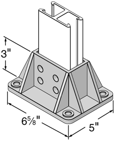 FRP PU DBL POST BASE 3.25" - 1982.010
