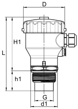 KYNAR® PVDF/FPM Ultrasonic Filling Lvl Sensor, 4 Relay, Flex(50mm ...
