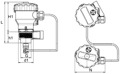 KYNAR® PVDF/FPM Ultrasonic Filling Lvl Sensor, 4 wire 4 - 20mA(50mm ...
