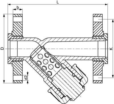 2" KYNAR® PVDF/FPM Wye Strainer - Flanged | Simtech