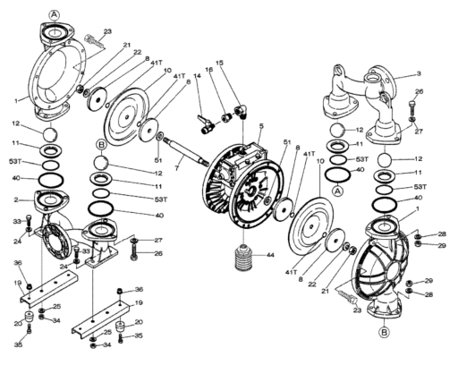 NDP-40BAC series Air Powered Double Diaphragm AODD pumps